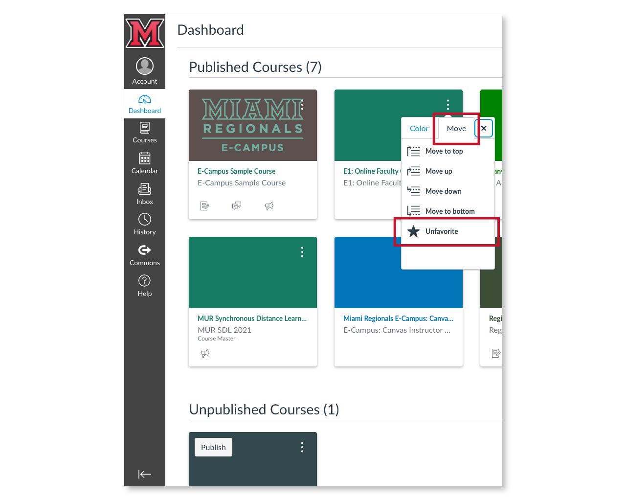How To Show Or Hide Courses In Canvas Miami University How To Show Or Hide Courses In Canvas Miami University